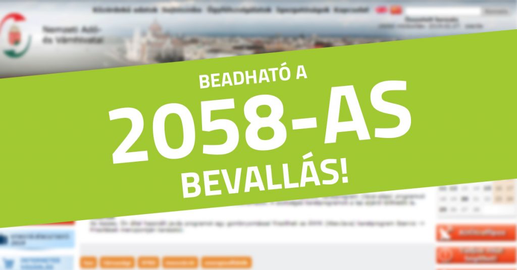 Beadható a 2058-as bevallás! - Novitax - Ügyviteli és könyvelő programok
